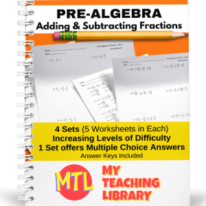 Pre-Algebra Practice – Adding and Subtracting Fractions – Library of ...