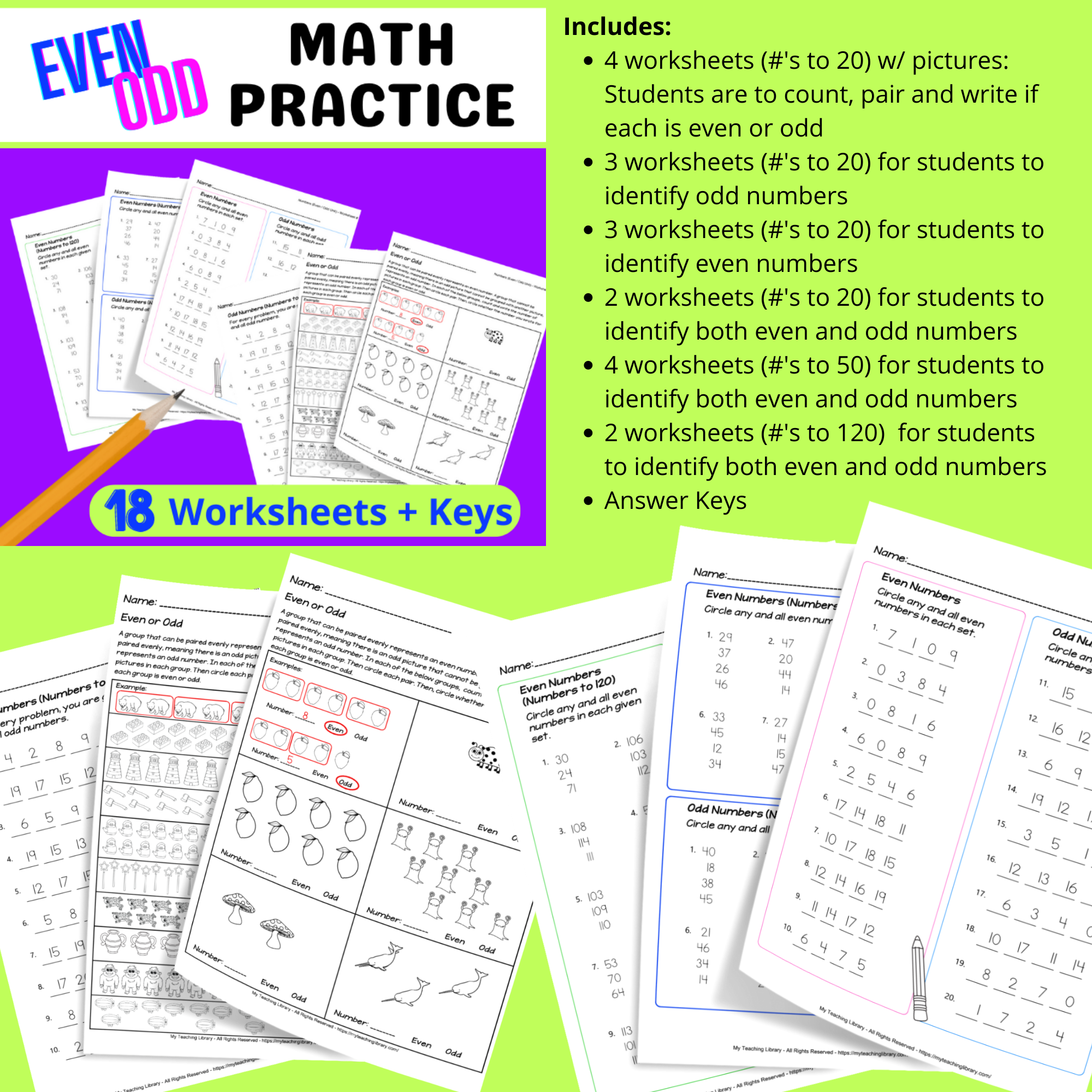Identifying Even and Odd Numbers takes practice! – Library of Learning ...